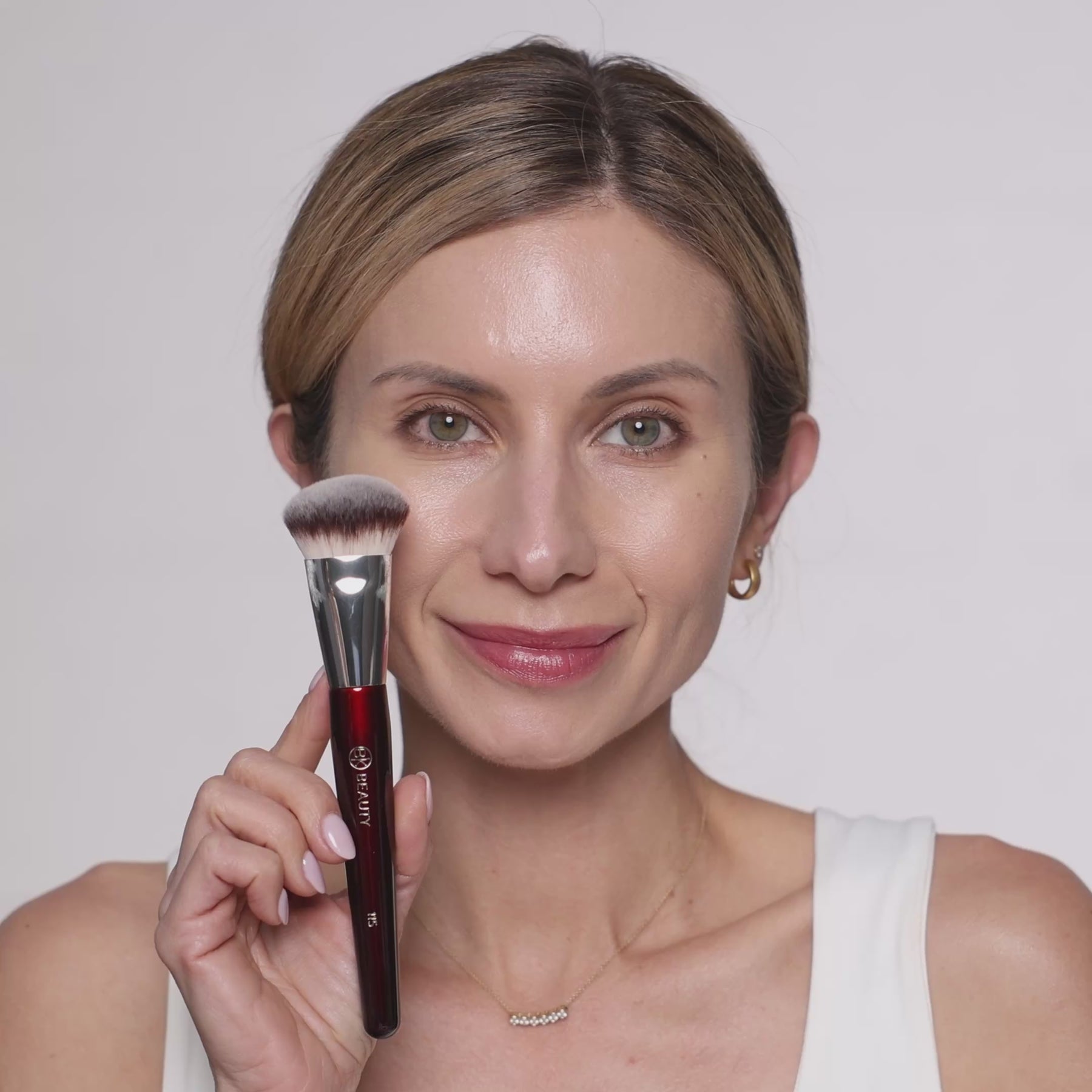 115 Medium Contoured Foundation Brush by BK Beauty